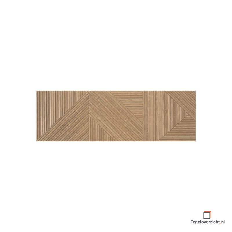Stijlvolle hout look Wandtegel Colorker Tangram 31,6X100cm Walnut ...